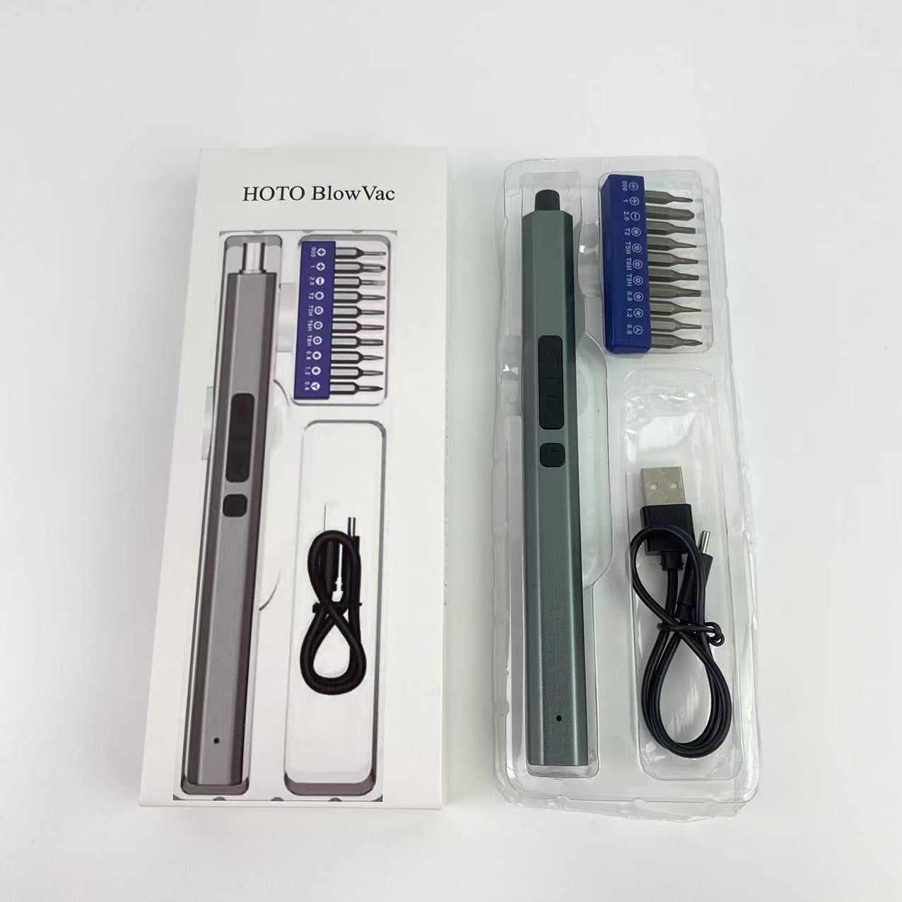 HOTO BlowVac Electric screwdrivers, 10 in 1 Small Electric Screw Driver ...