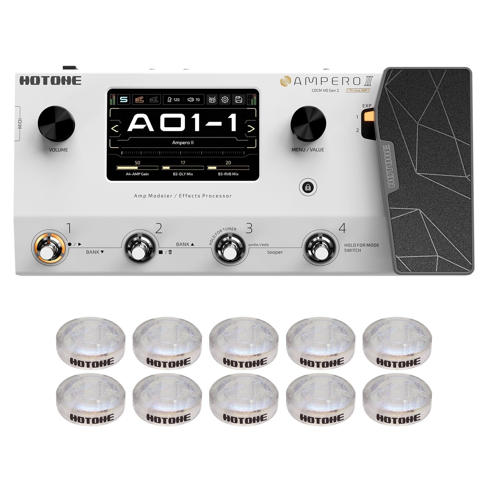 HOTONE Multi-Effects Pedal Dual Effect Chains with Expression Pedal FX ...
