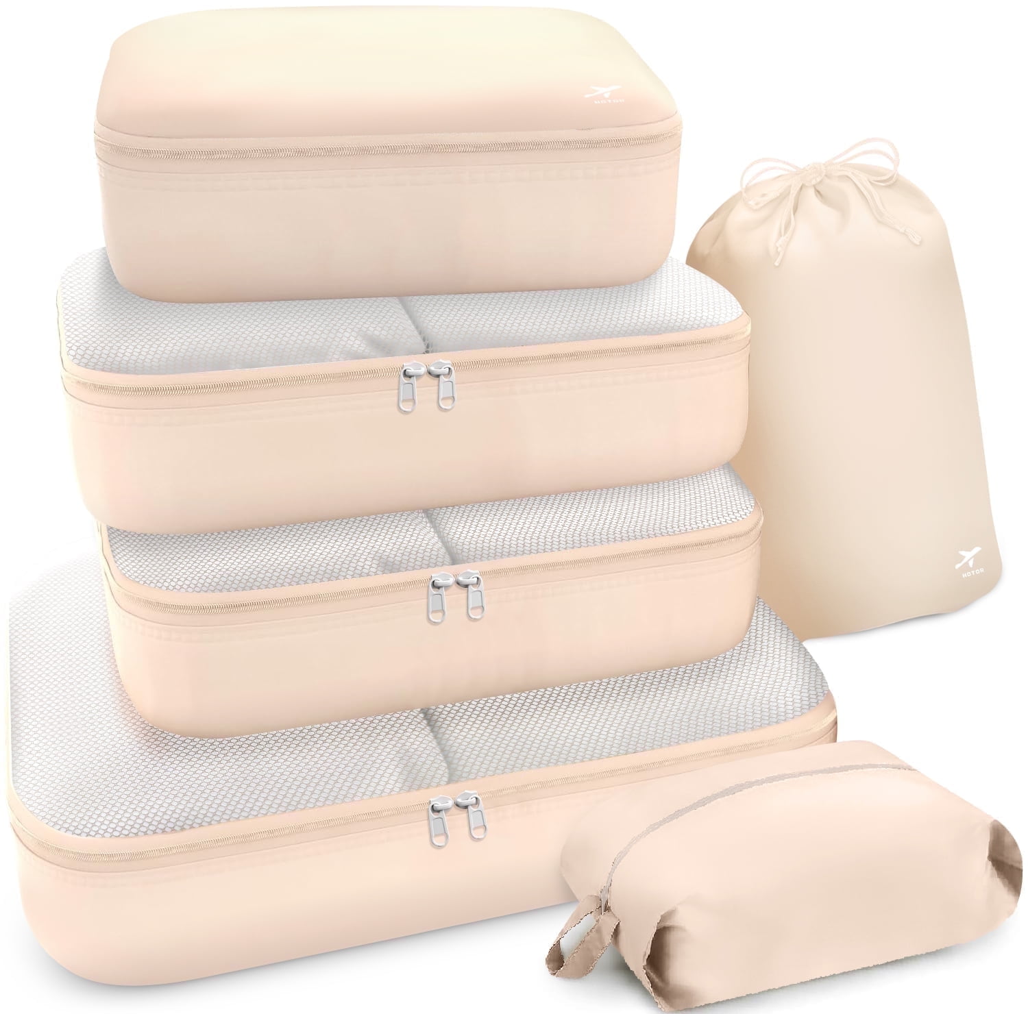 HOTOR Packing Cubes, 6-Piece Lightweight Waterproof Travel Organizer ...