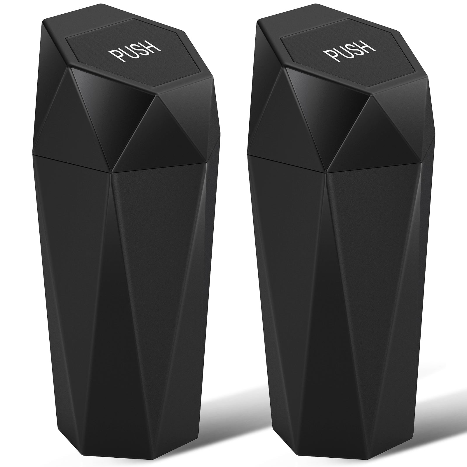 HOTOR Car Trash Can with Lid, 2 Pack, Mini Car Garbage Can with 30 ...
