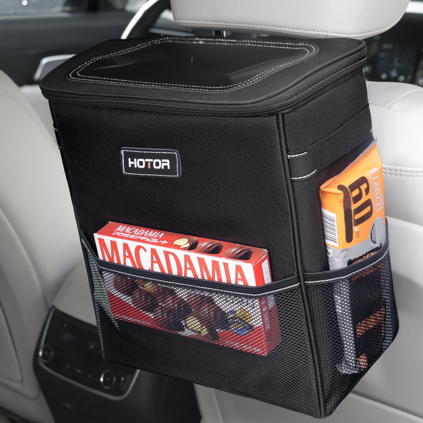 HOTOR Car Trash Can with Lid, Leak-Proof Car Garbage Can, Car ...