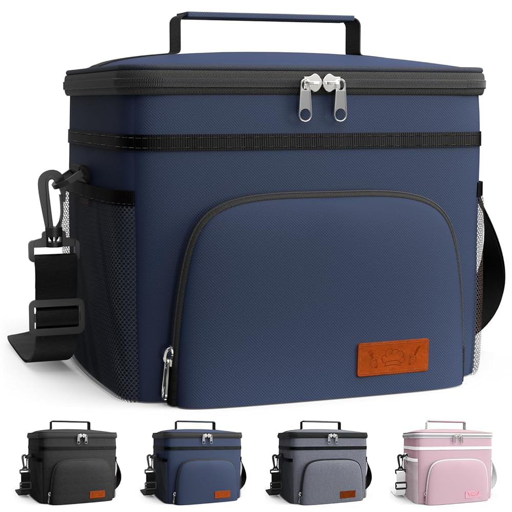 HOTOR, Insulated Lunch Box, Navy Blue, Large, 13" x 7.9" x 9.1 ...