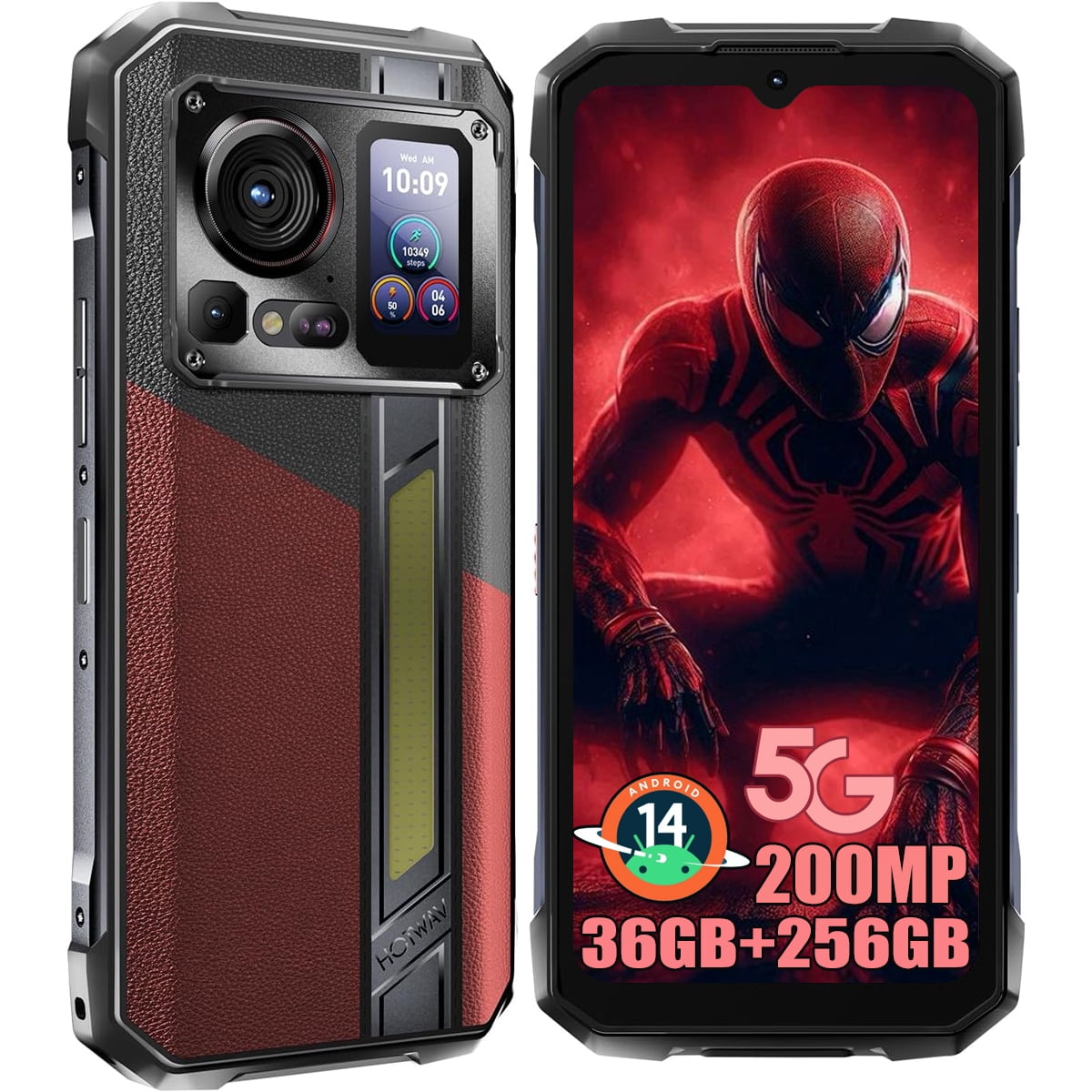HOTWAV Hyper 7 Pro 5G Rugged Smartphone 36GB+256GB Android 14 10800mAh ...