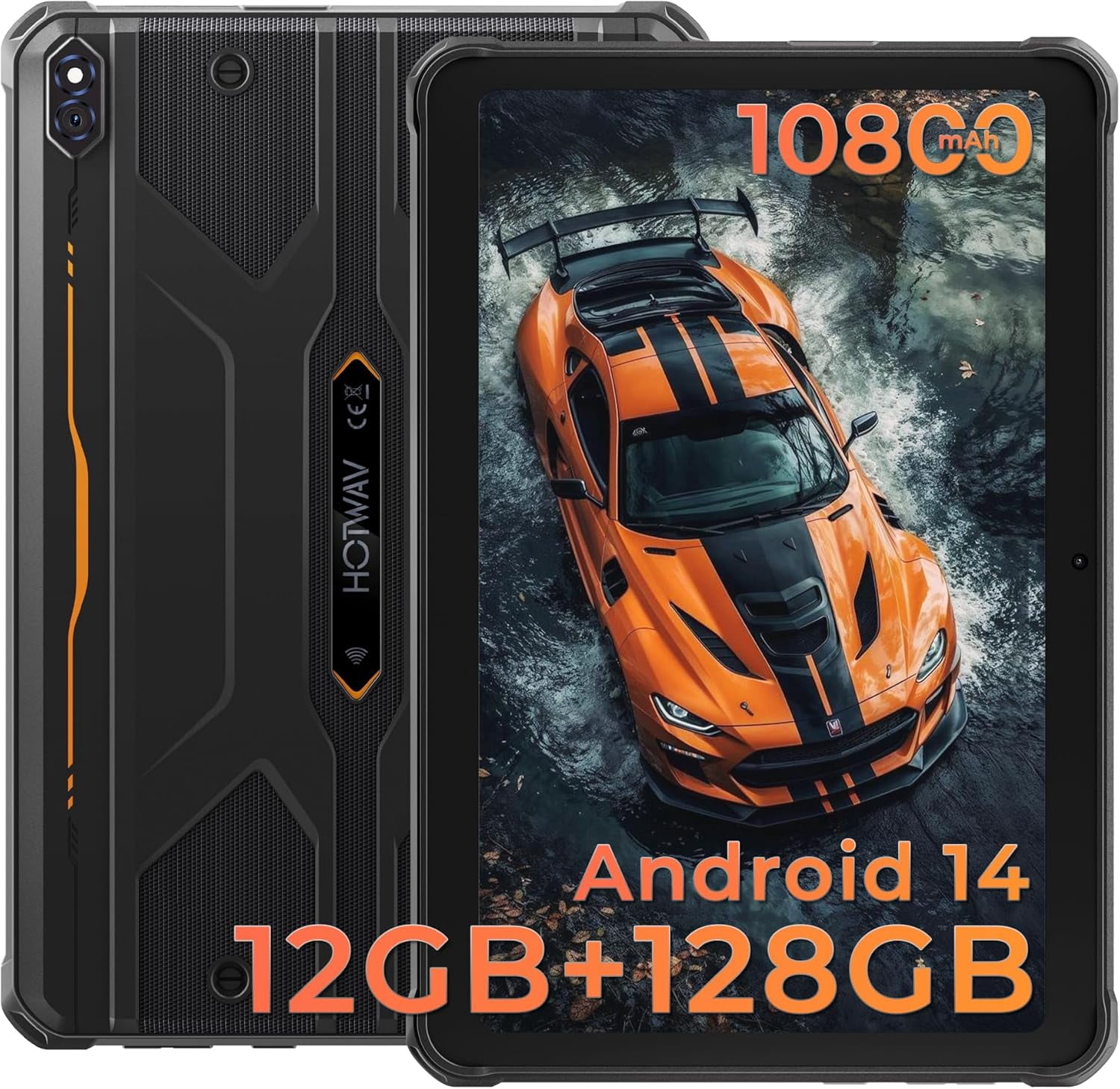 HOTWAV R8 Rugged Tablet Android 14, 10.1 inch HD Display 10800mAh ...