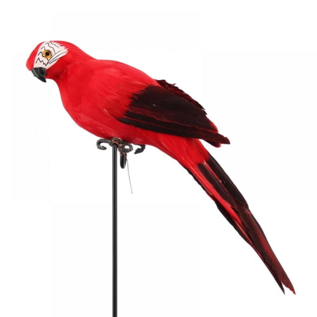 HOTWINTER Feather Fake Parrot Artificial Foam Bird for Decoration ...