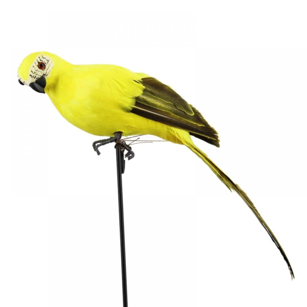HOTWINTER Feather Fake Parrot Artificial Foam Bird for Decoration ...