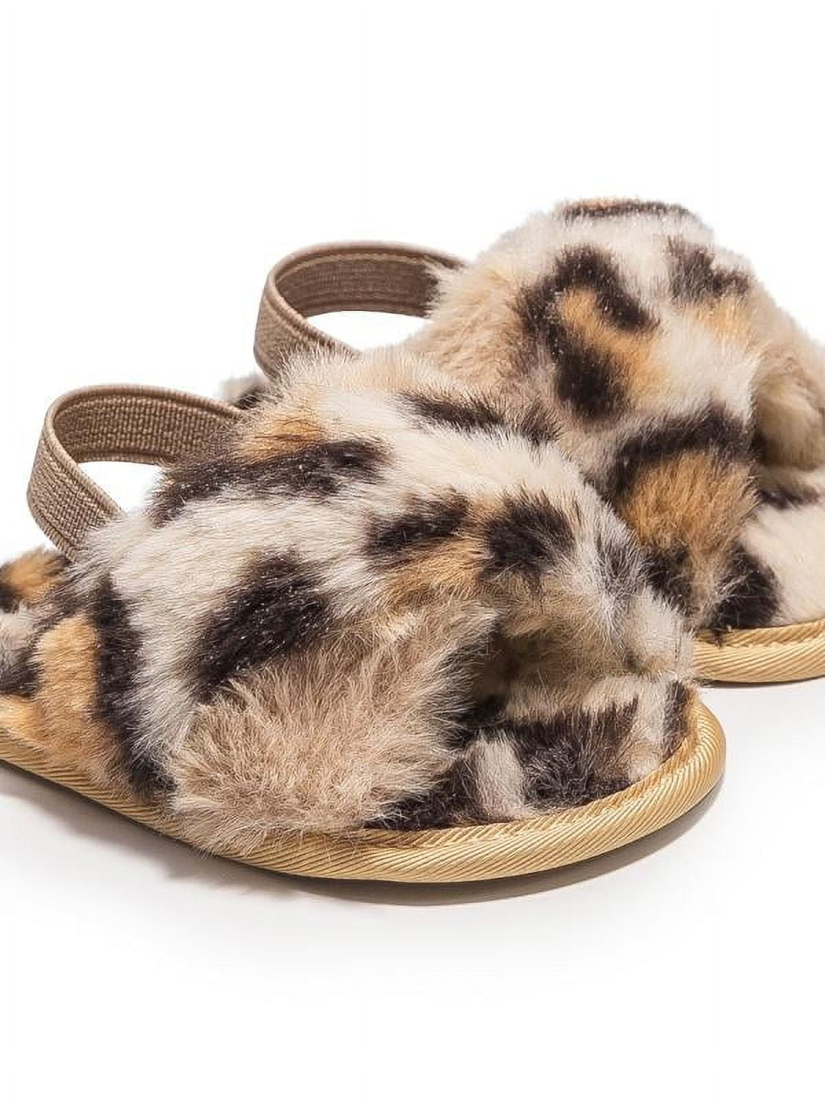HOTWINTER Girl's Fluffy Slippers Kids' Fuzzy Slippers Slide Sandals ...