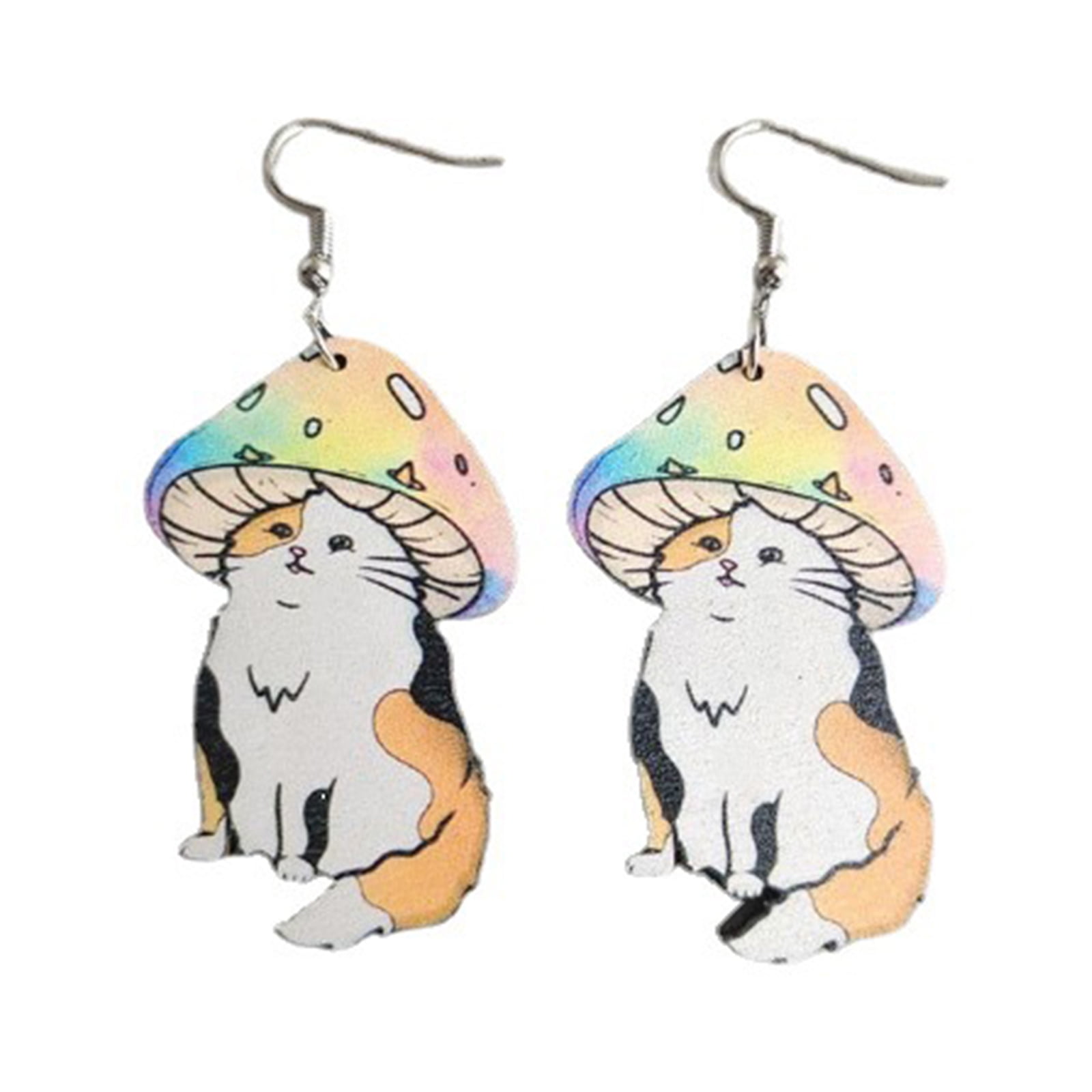 HOTYA Creative Frog Mushroom Earrings Cute Funny Fashion Piercing ...