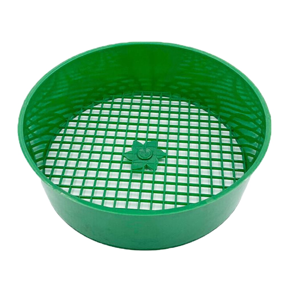 HOTYA Green Round Garden Sieve Plastic Riddle Stone Sand Seedling Mesh ...