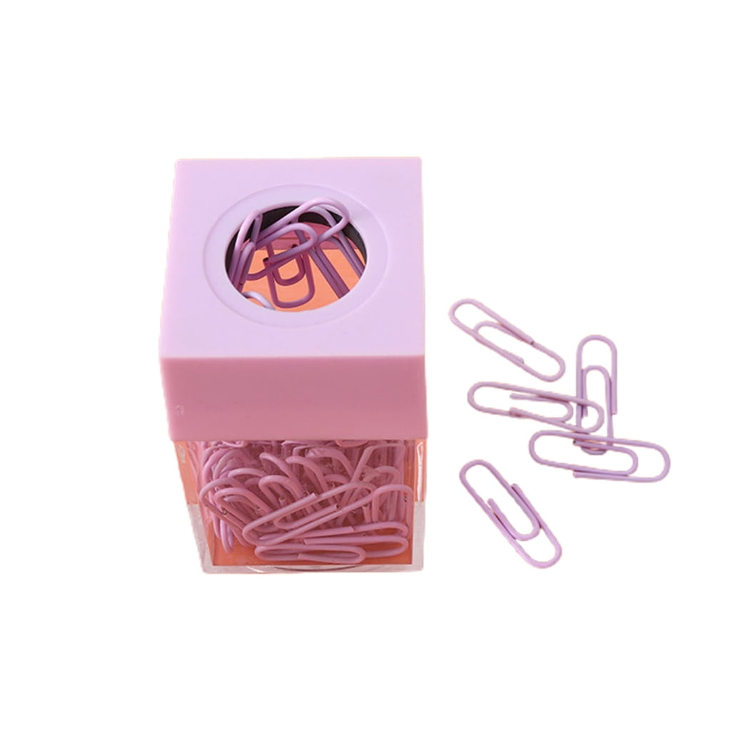 HOTYA Magnetic Paper Clip Dispenser Box with 18pcs Metal Paper Clips ...