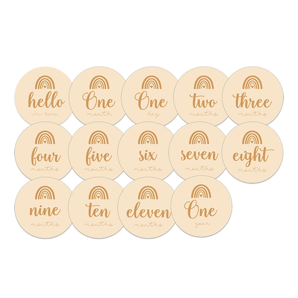 HOTYA Newborn Milestone Blocks Wooden Commemorative Baby Birth Monthly ...