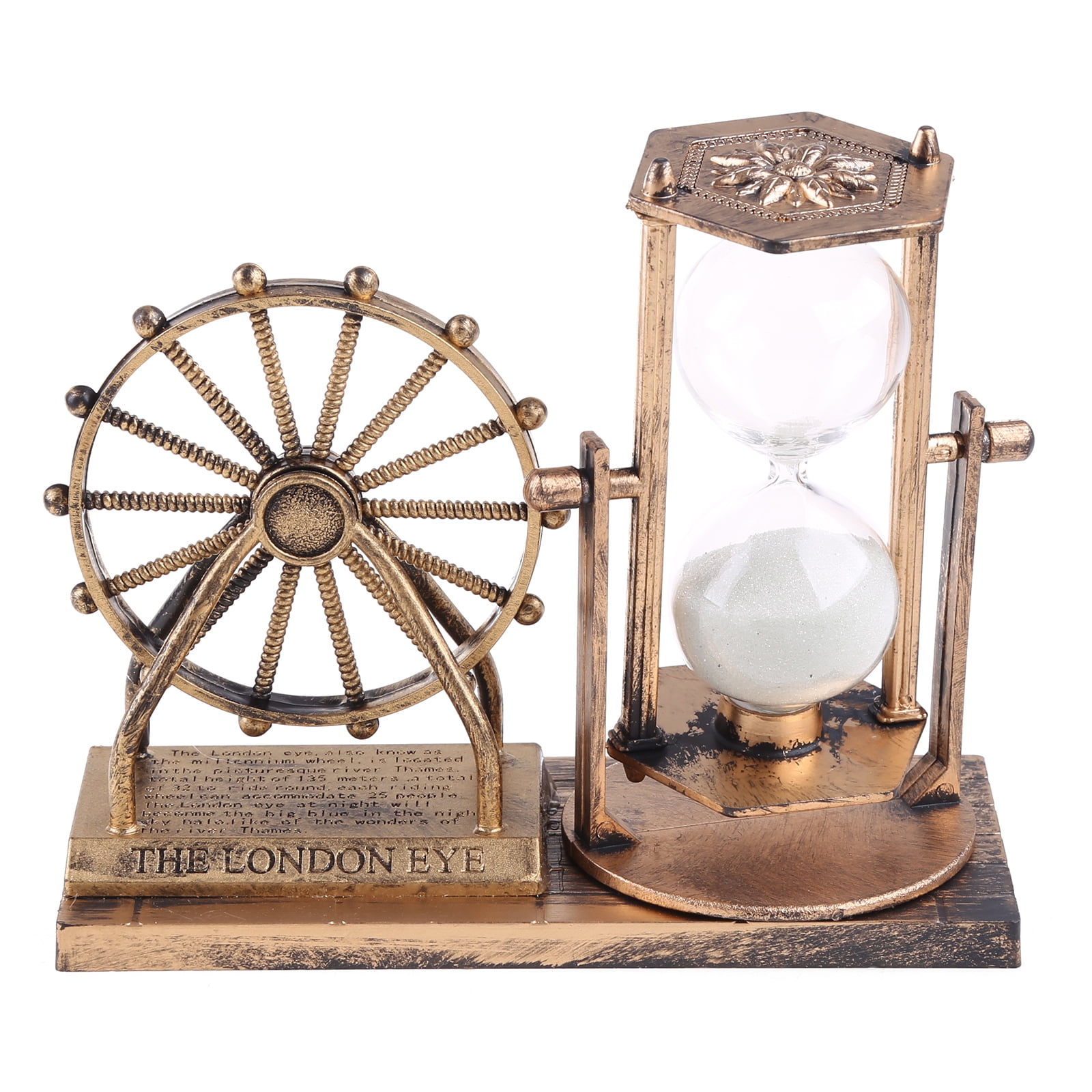 HOTYA Vintage Rotating Wheel Hourglass Ornament Crystal Ball Crafts ...