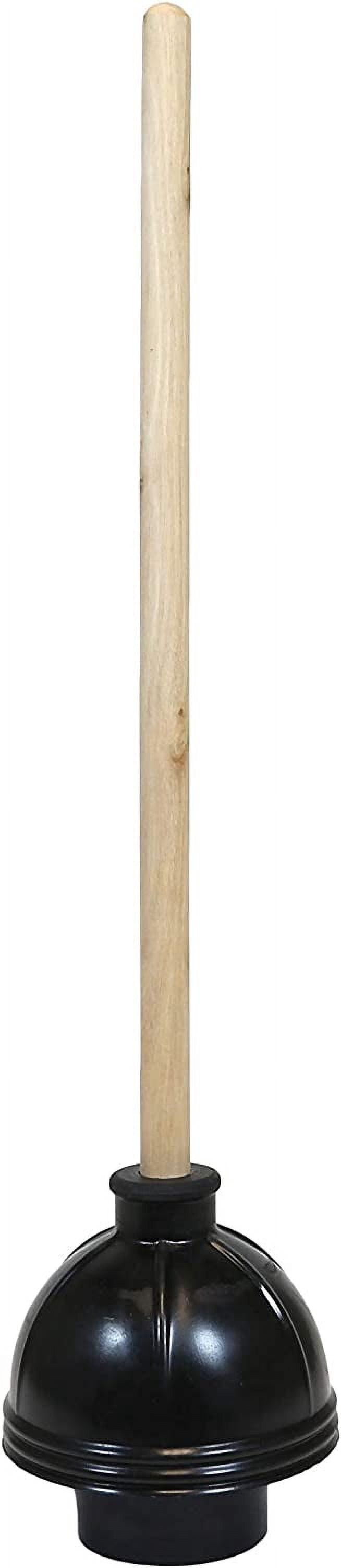 HOU0366 Heavy Duty Industrial Plunger, Black Rubber with Wooden Stick ...