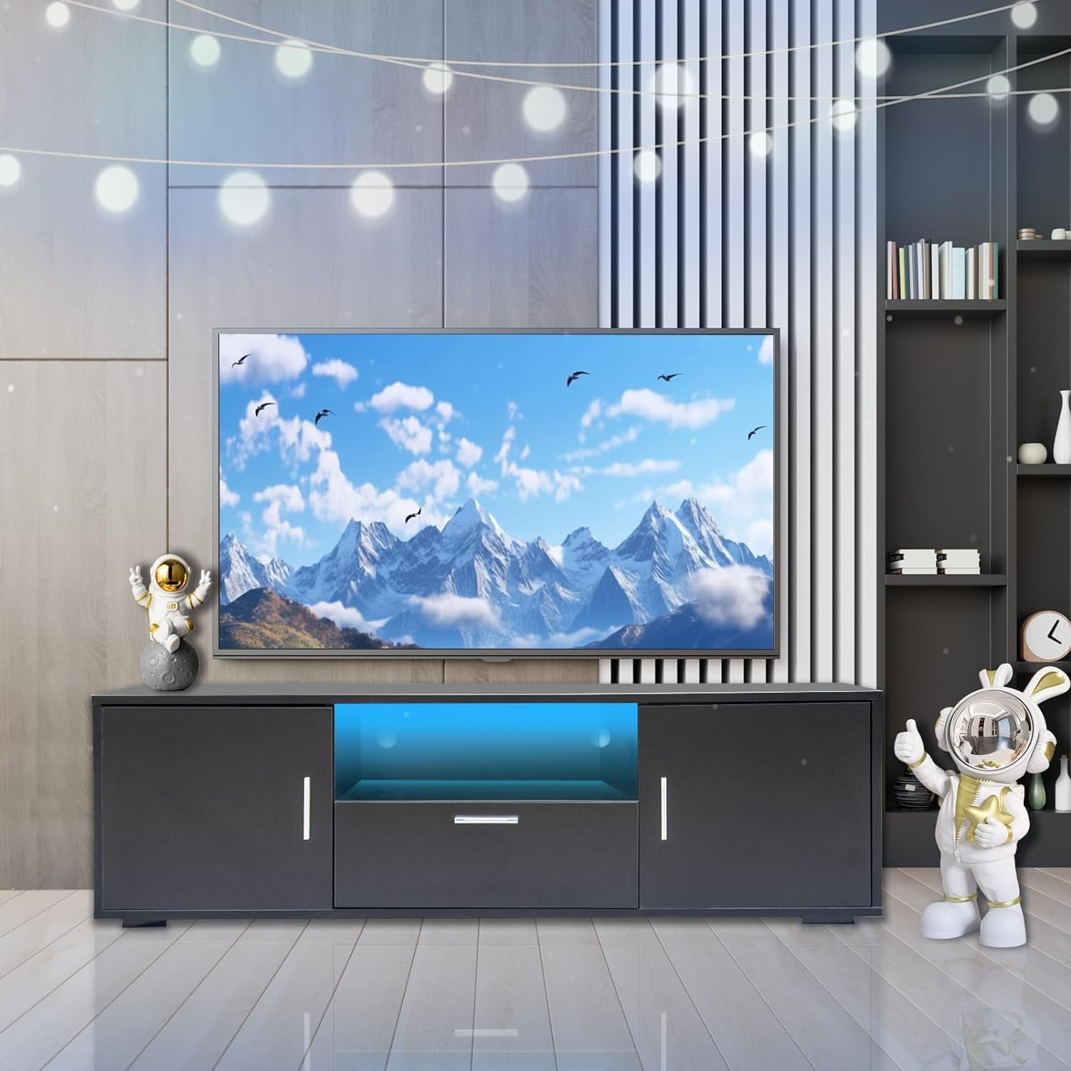 HOUAGI TV Stand for TVs up to 55 inch, LED Entertainment Center with ...