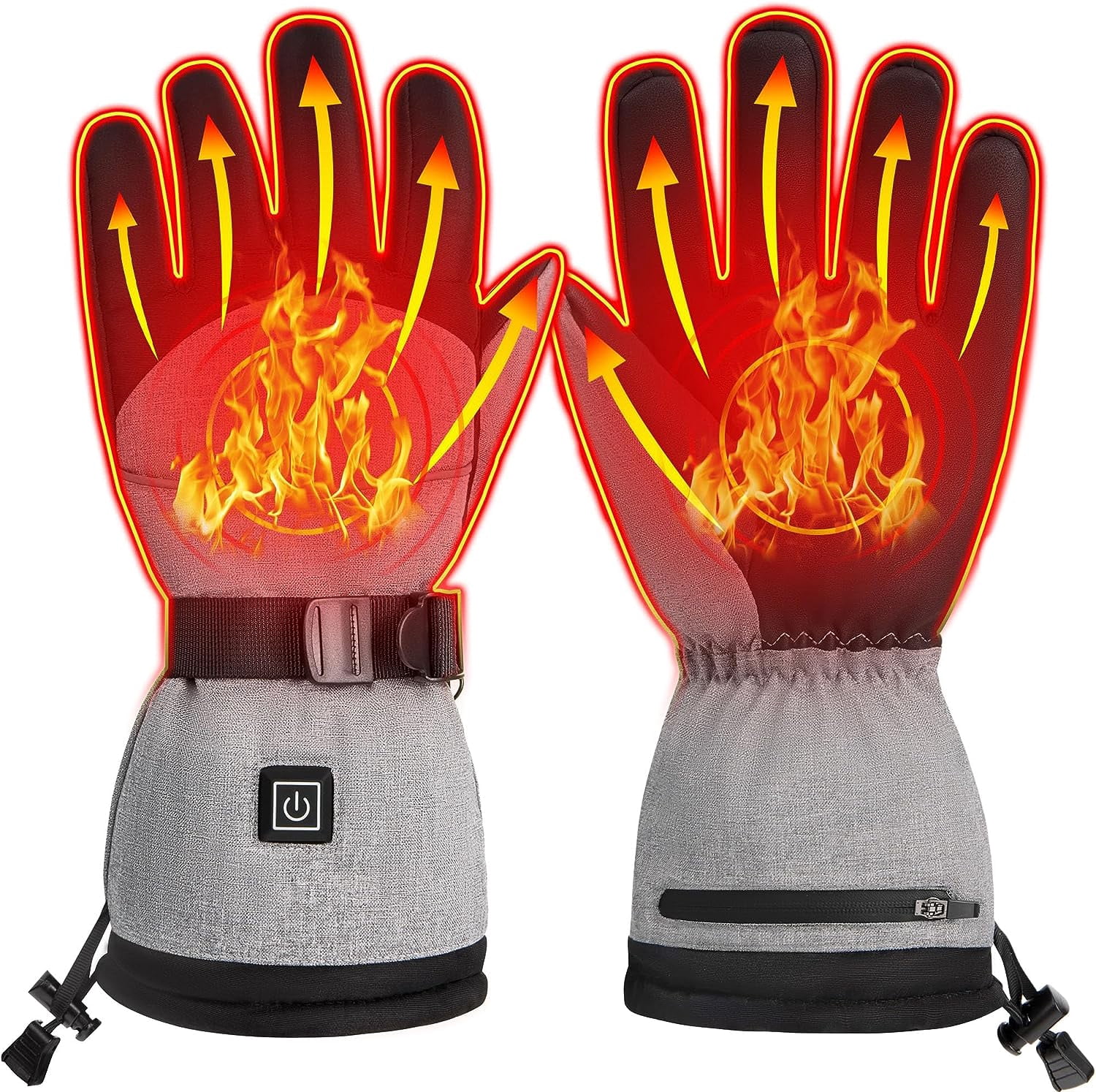 HOUFIY Gloves for Men Women 4000mAh Rechargeable Power Bank 3 Heating ...