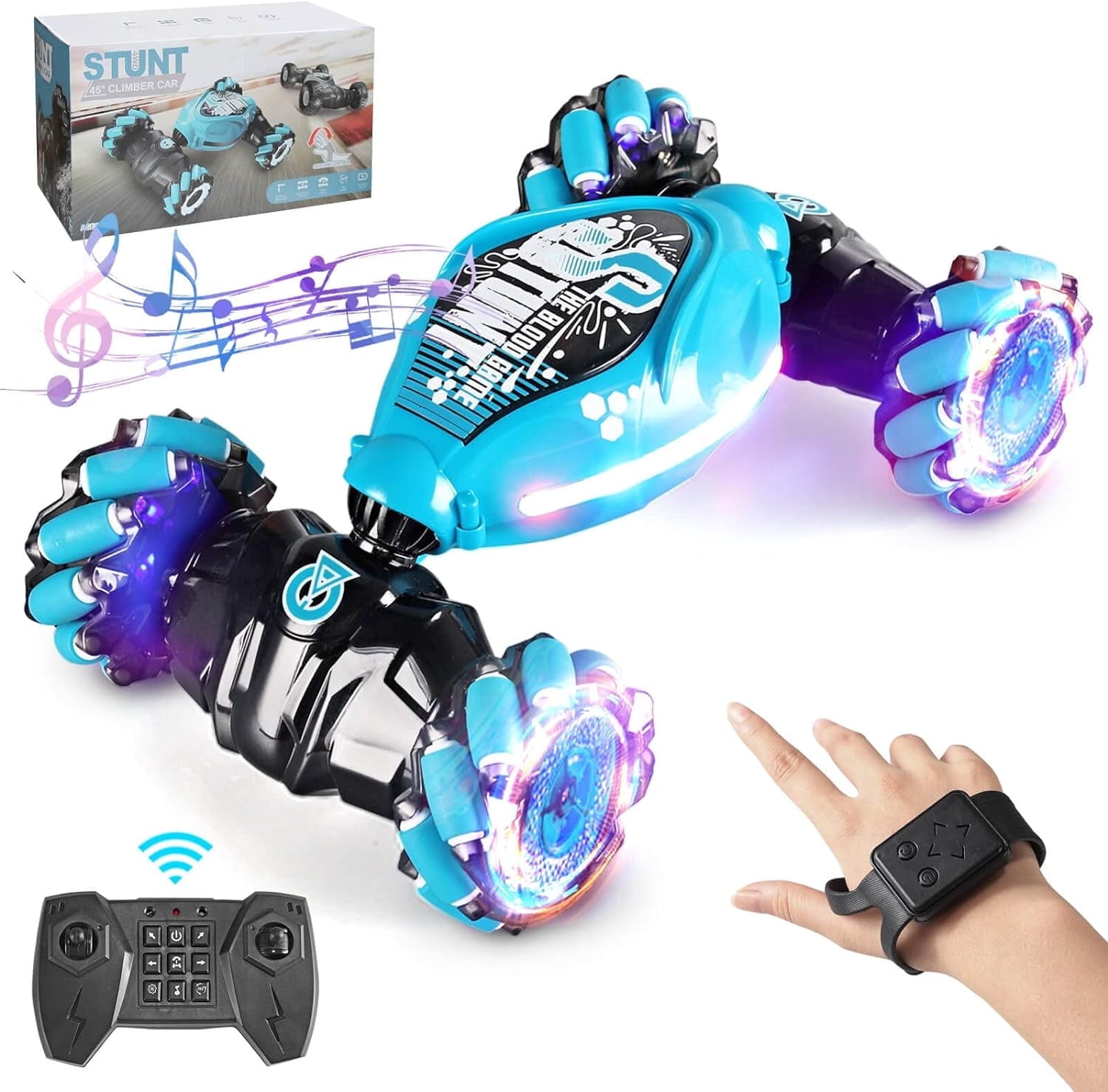 HOUFIY RC Stunt Car,2.4GHz 4WD Remote Control Gesture Sensor Toys, for ...