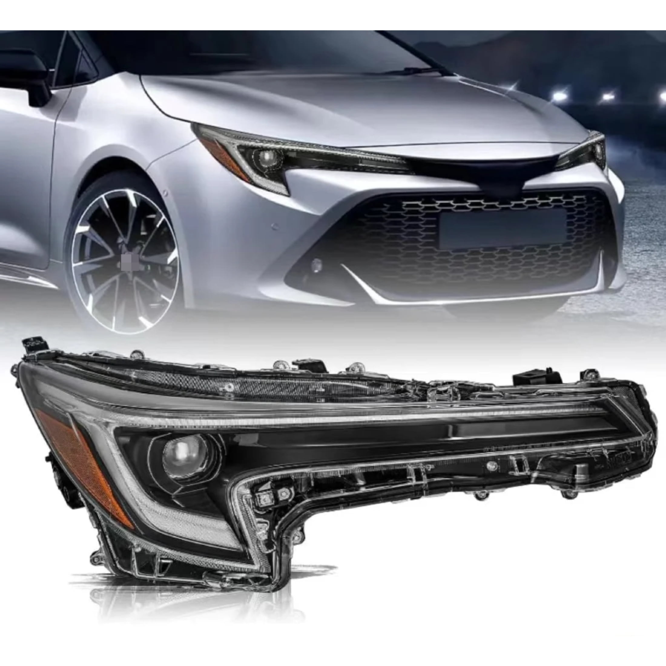 HOUGEET LED Headlights Headlamp Fit for 2023 2024 Toyota Corolla Hybrid ...