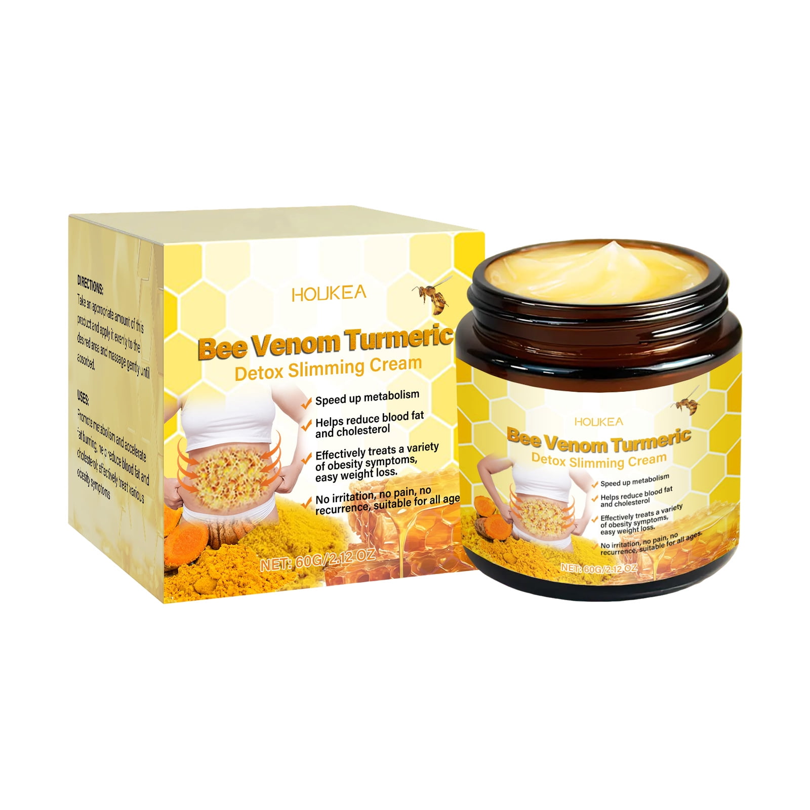 HOUKEA Turmeric Body Care Cream Moisturizes Full Body Skin and ...