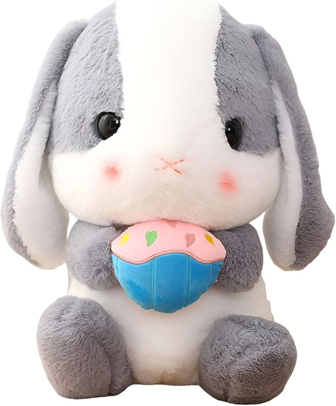 HOUPU Soft Toy - Sitting Lop Eared Rabbit, Easter White Rabbit Stuffed ...