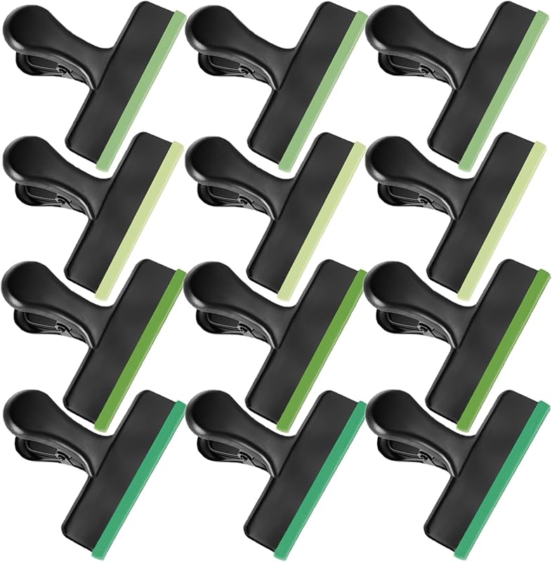 HOUSE AGAIN 12 Pack 3 Sizes Stainless Steel Chip Bag Clips Covered with ...