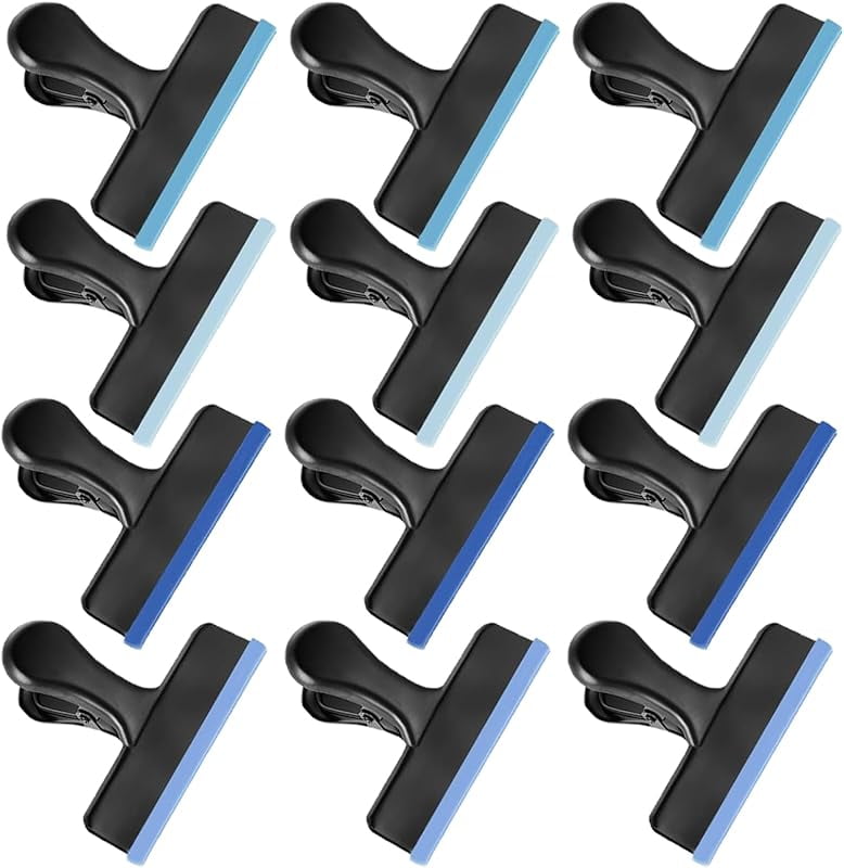 HOUSE AGAIN 12 Pack Stainless Steel Chip Bag Clips Covered with ...