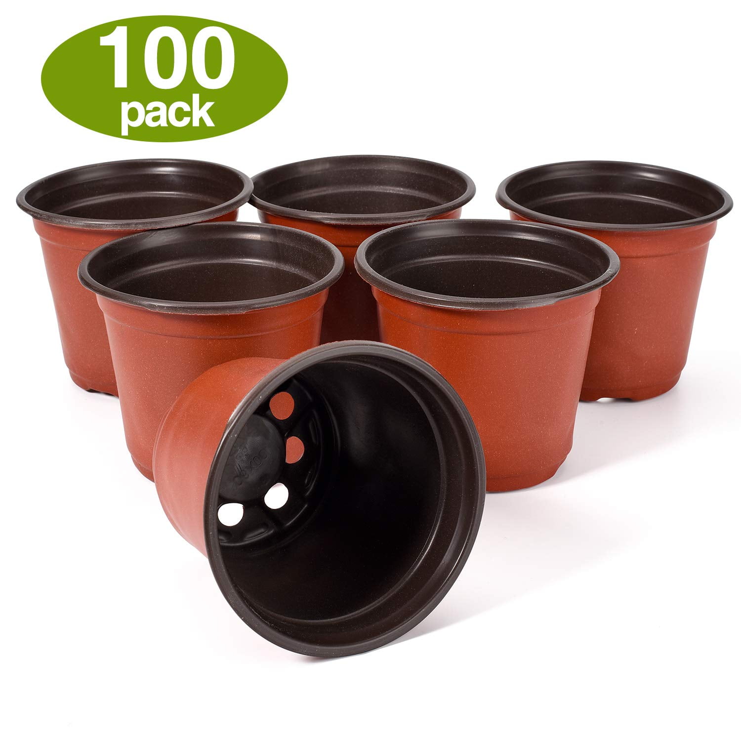 HOUSE DAY 100 Pack 4 Inch Plant Nursery Pots, Seedlings Planters ...