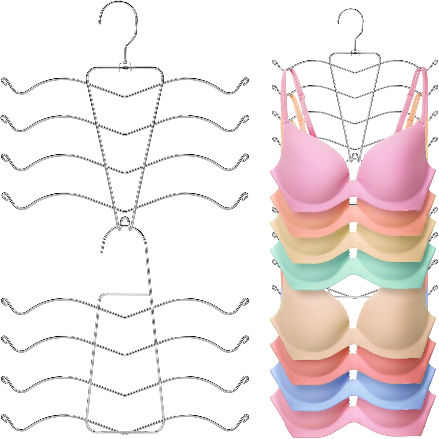 HOUSE DAY 2 Pack Bra Hanger for Closet, Tank Top Hanger, 40 Hooks ...