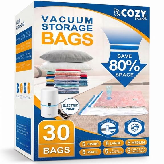 Cubepoint 15 Pack Vacuum Storage Bags with Electric Pump, 3 Jumbo 3 ...