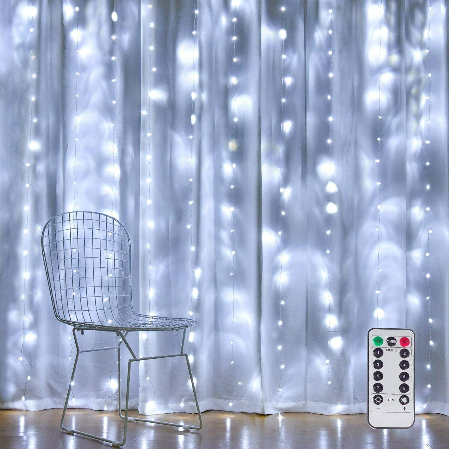 HOUSE DAY Indoor 300 LED Fairy Curtain Lights, USB Plug, 9.8ft Warm ...