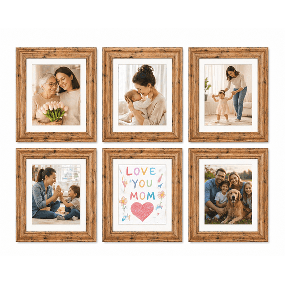 House Day, 8x10 Photo Frames, 6 Count Pack, Pre-Installed Wall Mount ...