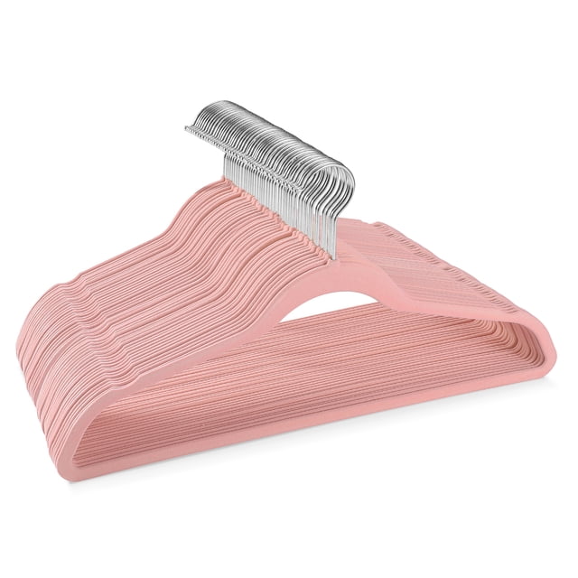 HOUSE DAY Barbie Pink 60-Pack Non-Slip Velvet Hangers, Heavy-Duty ...