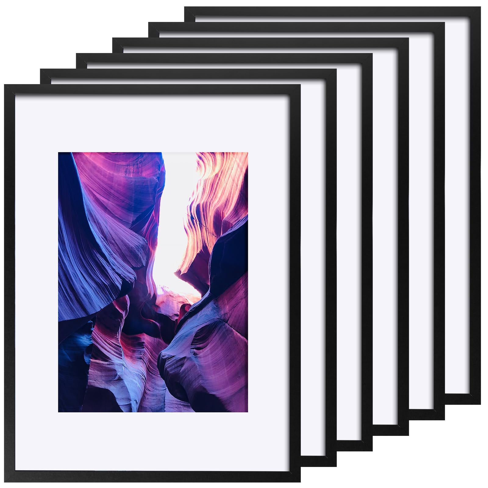 HOUSE DAY 11x14 Black Gallery Picture Frames Set of 6, Perfect for Wall ...