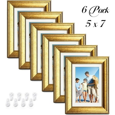 Langdon House 5x7 Gold Picture Frames, Modern Contemporary Style, 6 ...