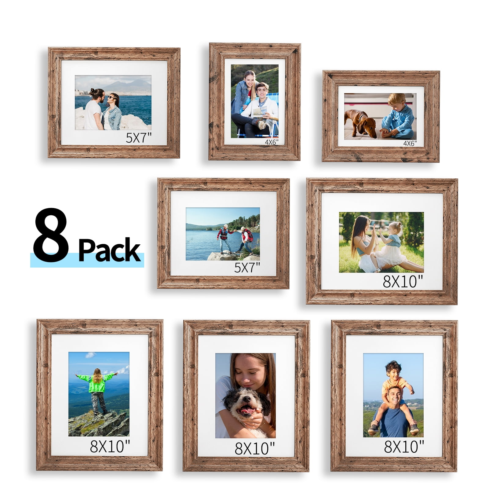 House Day 8 Pack Picture Frames, Photo Frame Set for Family, Multi ...