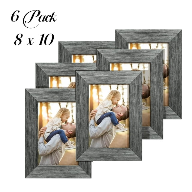 HOUSE DAY 8x10 Wood Farm Style Picture Frames Set of 6, Rustic Grey ...