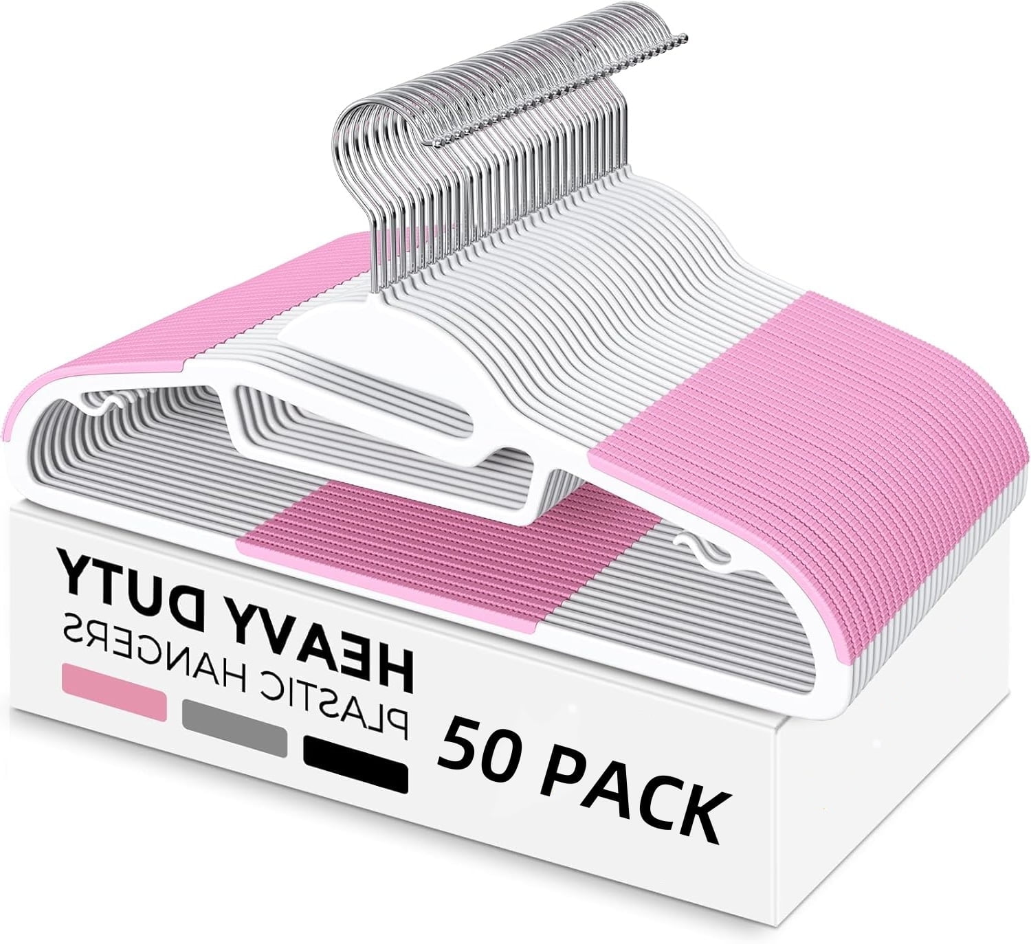 House Day Plastic Hangers 50 Pack, Slim Clothes Hangers Space Saving ...