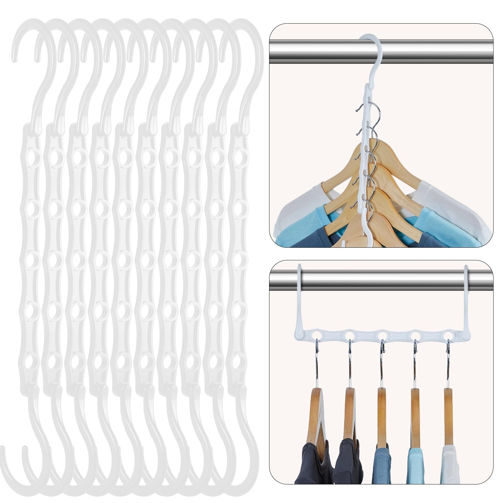 House Day Plastic Space Saving Hangers 16 Pack White Closet Organizer ...