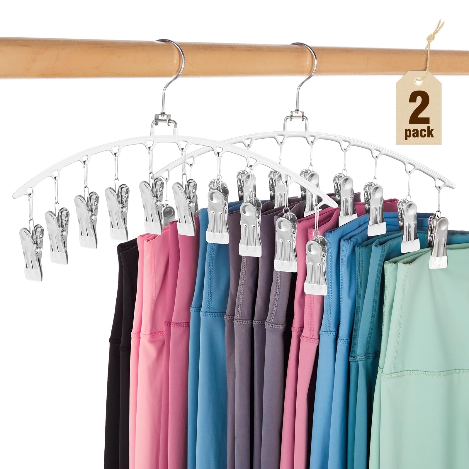 House Day Metal Pants Hangers 2-Pack - Heavy Duty Yoga Leggings Hanger ...
