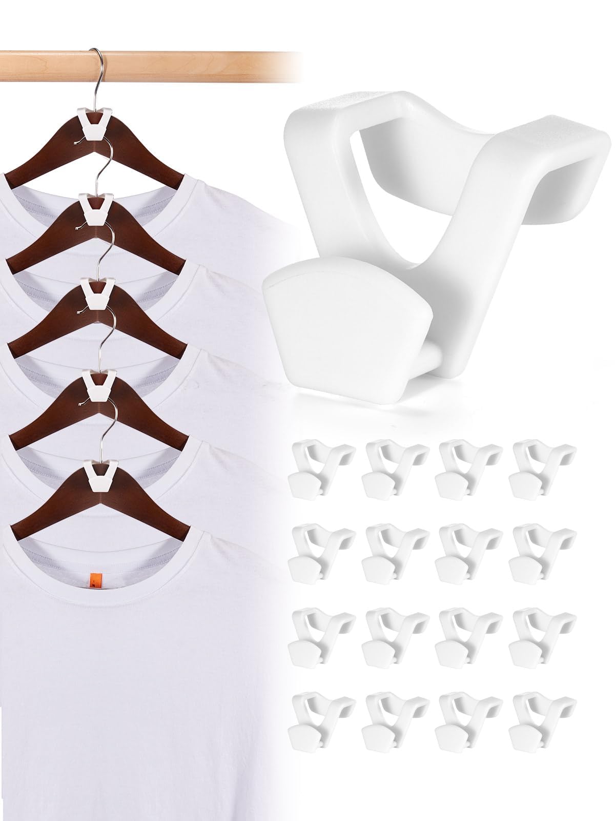 Arched Wood Top Hanger, Box of 100 Space Saving 17 Inch Flat Wooden ...