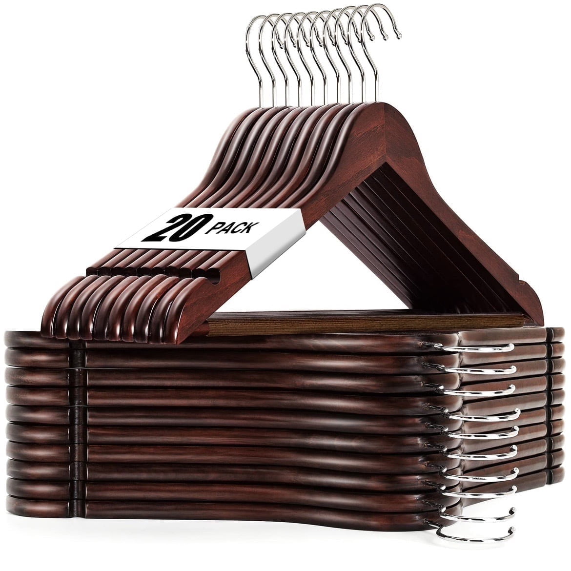House Day Wooden Hangers 20 Pack Clothes Hangers for Shirts Dresses ...