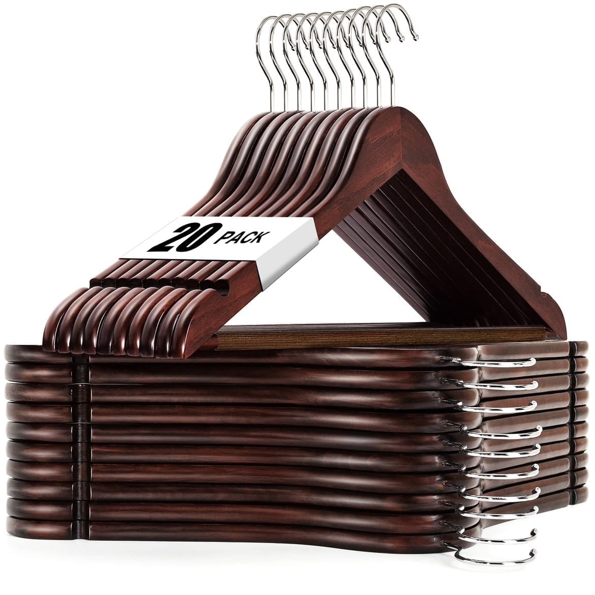 House Day Wooden Hangers 20 Pack Clothes Hangers for Shirts Dresses ...