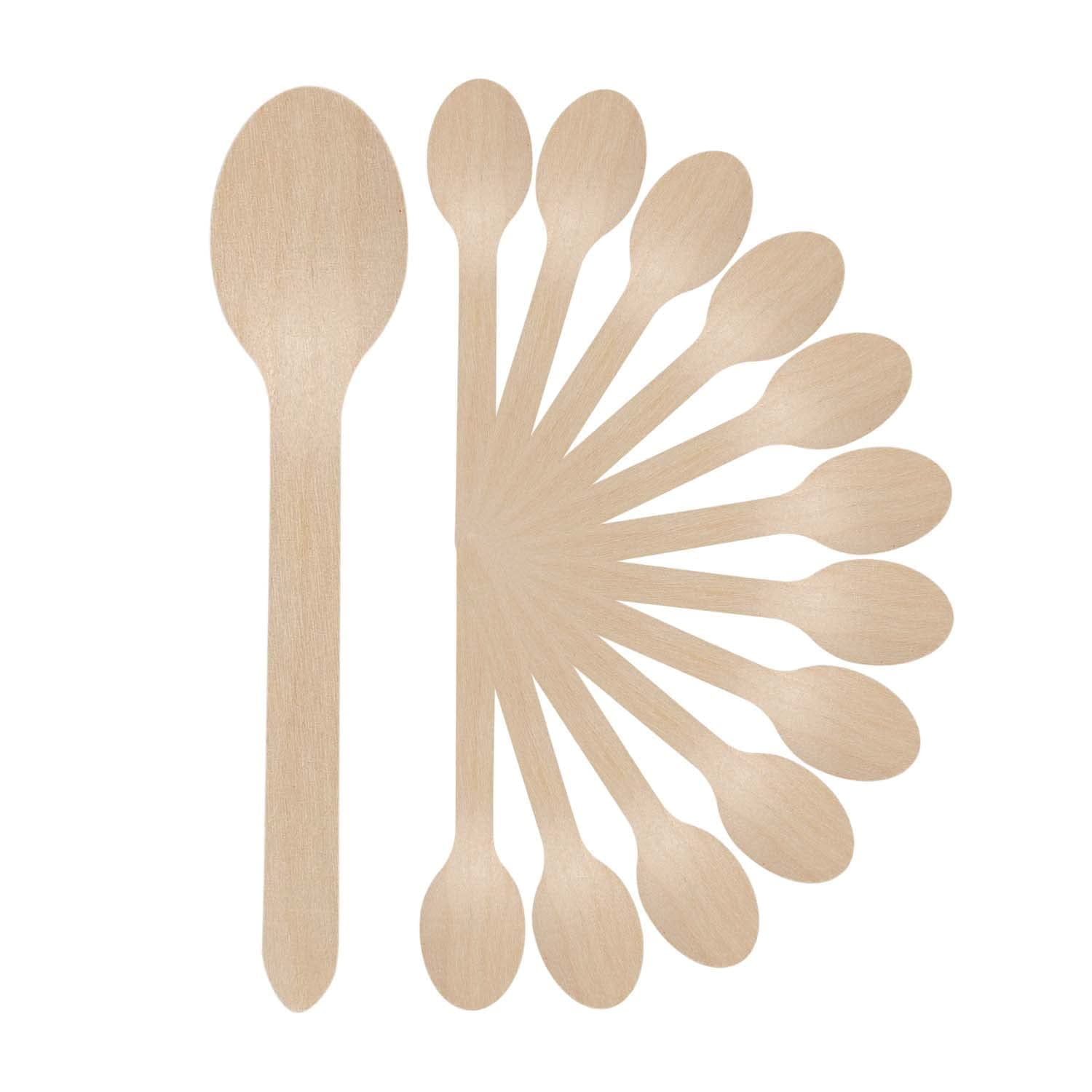 HOUSE HATCH Disposable Wooden Spoon Biodegradable Compostable and ...