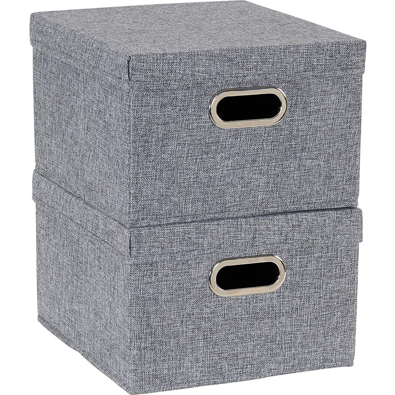 HOUSEHOLD ESSENTIALS Collapsible Linen Storage Boxes, 2pk, Carnation ...