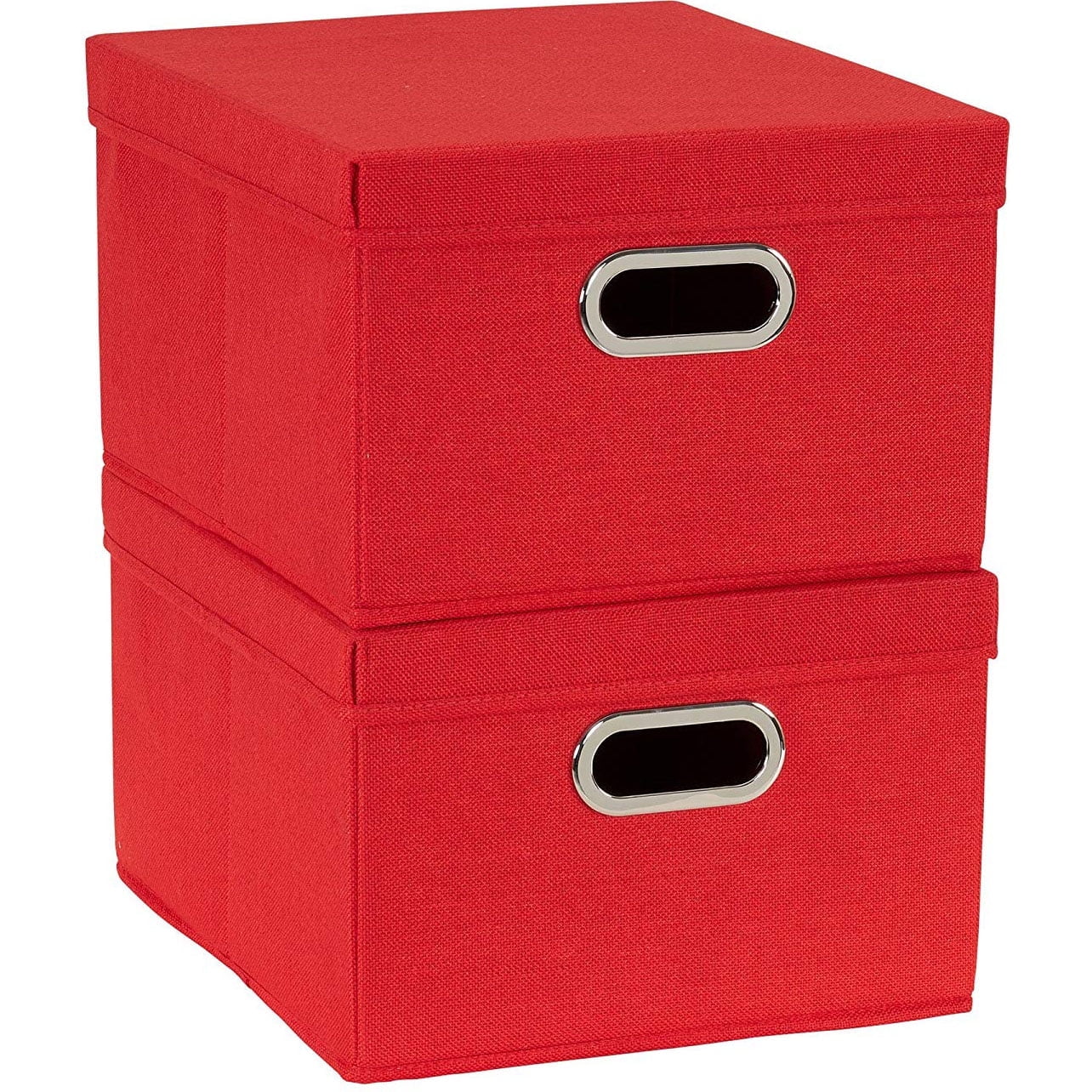HOUSEHOLD ESSENTIALS Collapsible Linen Storage Boxes, 2pk, Carnation ...