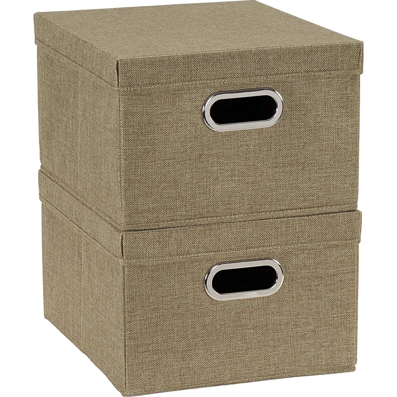 HOUSEHOLD ESSENTIALS Collapsible Linen Storage Boxes, 2pk, Carnation ...