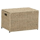 Household Essentials Wicker Chest, Decorative Seagrass Storage Chest ...