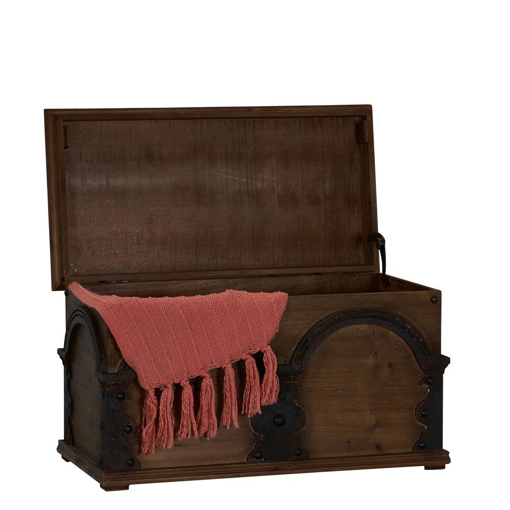 HOUSEHOLD ESSENTIALS Wooden Arch Trunk, Large - Walmart.com