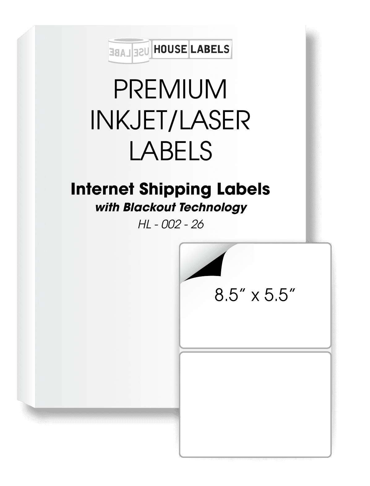 HOUSELABELS 2-up (Half Sheet) Internet Postage Labels (5-1/2" x 8-1/2 ...