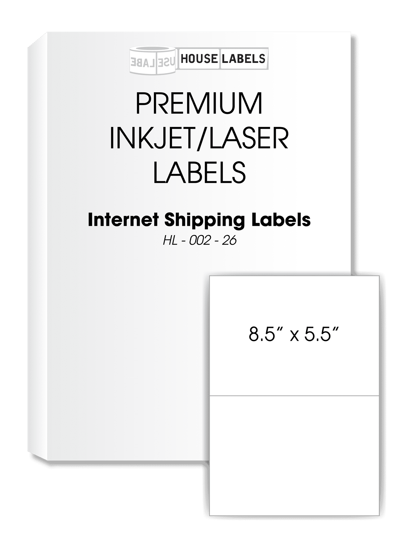 HOUSELABELS 2-up (Half Sheet) Internet Postage Labels (5-1/2" x 8-1/2 ...