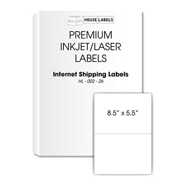 Houselabels 2 Up Half Sheet Internet Postage Labels 5 12 X 8 12 For Laser And Inkjet